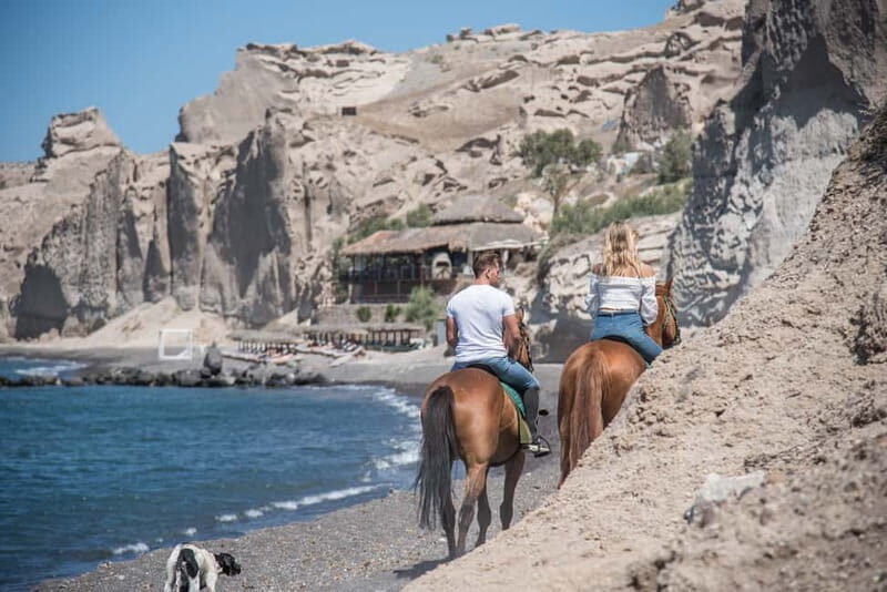 Santorini: Horse Riding Trip to Black Sandy Beach - An authentic way to see Santorini from a new perspective