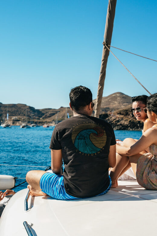 Santorini: Sailing Catamaran Cruise with BBQ and Drinks - Key Points