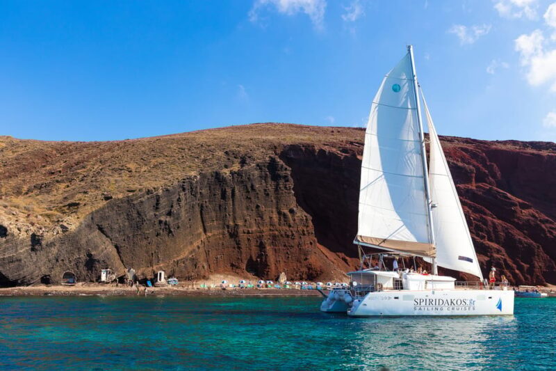 Santorini: Sailing Catamaran Cruise with BBQ and Drinks - FAQs