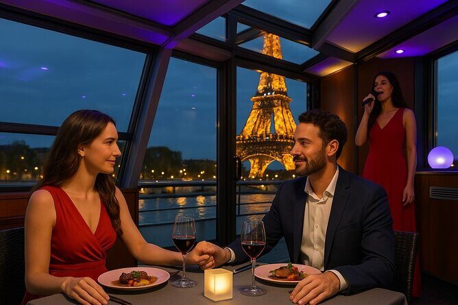 Seine River Dinner Cruise with Rooftop and Live Singer - Key Points