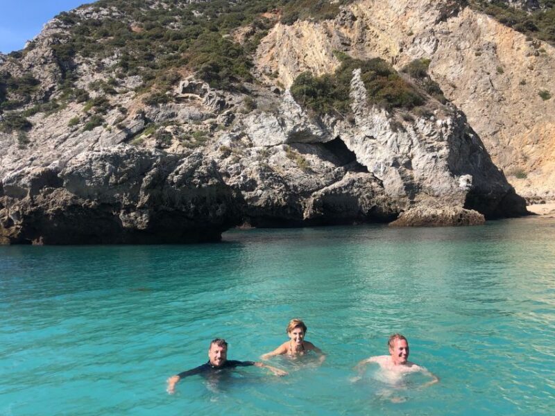 Sesimbra: Arrábida Beaches & Caves Boat Tour with Snorkeling - Sipping Regional Liquor with a View