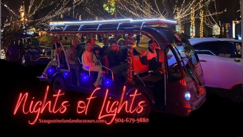 St Augustine: Nights of Lights Tour by Electric Cart - What to Expect on the Nights of Lights Electric Cart Tour