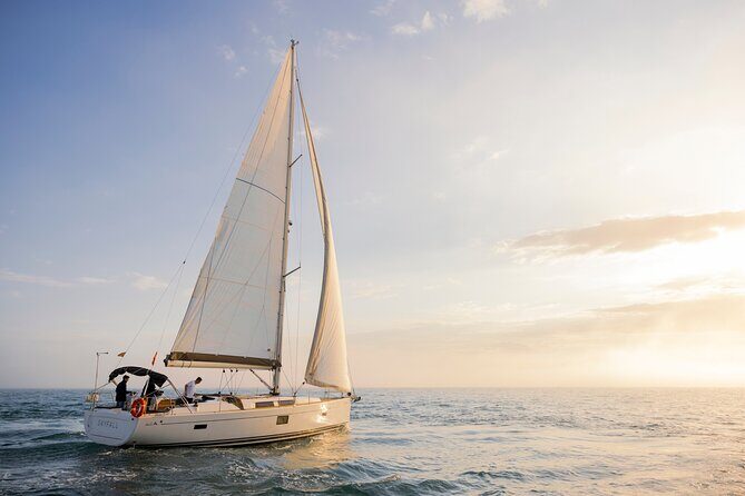 Sunset On A Luxury Sailboat From Port Olimpic - Starting Point: Moored at Port Olimpic’s Mooring 1428