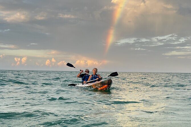 Sunset toast and bioluminescence in clear kayak - FAQ