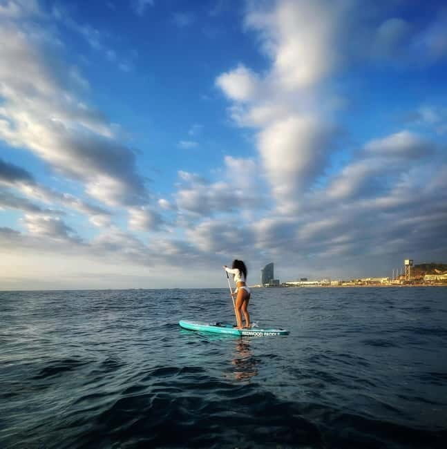 Sunset+paddle surf with music+fotos&videos Barceloneta+snack - Key Points