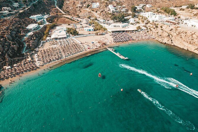 Super Paradise Beach Mykonos Seaside Sunbed (1st row) - What to Expect from the Tour