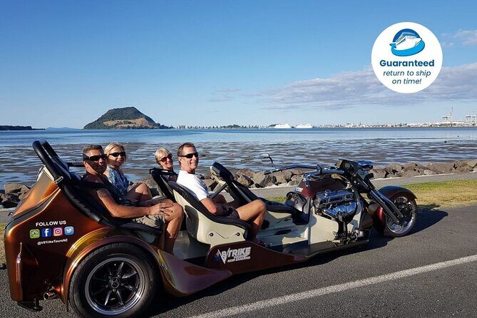 TAURANGA SHORE EXCURSION: V8 TRIKE - 1.5 hour City Sites - Key Points