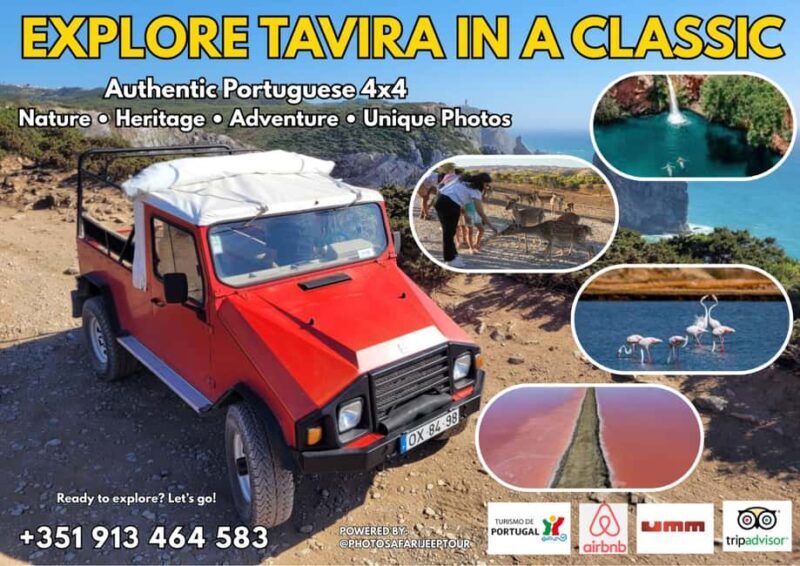 Tavira: 4x4 Jeep Adventure, Salt Pink Pans & Hidden Nature - Key Points