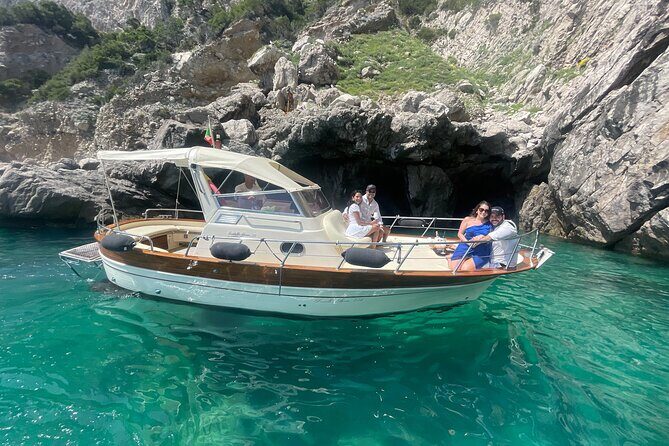 Three Hour Private Guided Tour of Capri with a luxury Gozzo cabin cruiser - Westernmost point and lighthouse