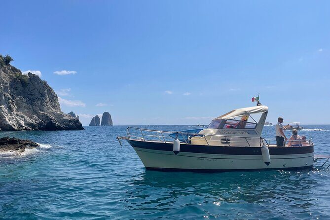 Three Hour Private Guided Tour of Capri with a luxury Gozzo cabin cruiser - White Grotta