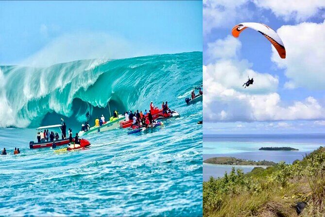Tour of the island and Peninsula WITH Paragliding and Taxi Boat (Teahupoo) - Key Points
