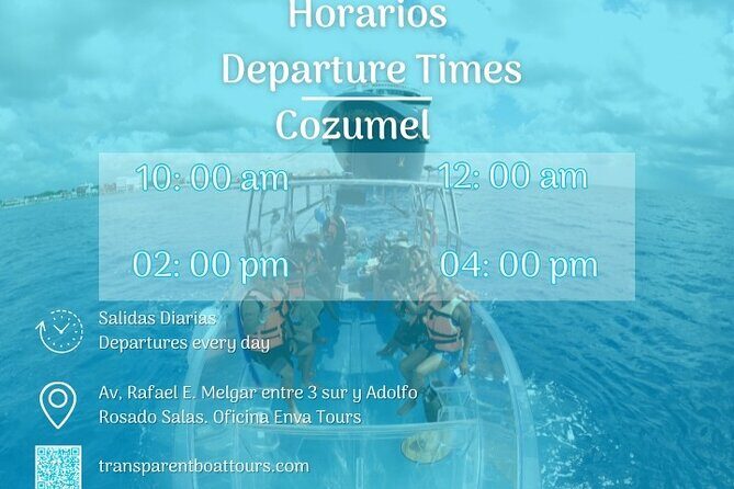 Transparent Boat Tour Cozumel Snorkel, 2 Drinks - The Experience in Detail