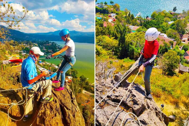 Valle de Bravo: Rappel over a viewpoint - Key Points