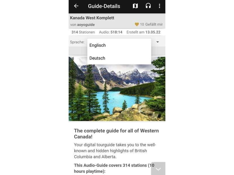 Western Canada Self-Driving Audio Guide English and German - Pros and Cons