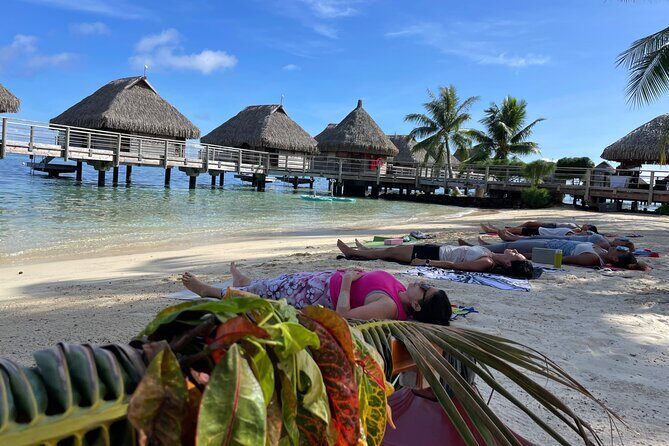 Yoga on the paradise beach of Manava Moorea - Who Will Love This?